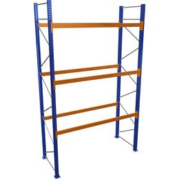 Schulte Palettenregal, blau/orange, HxBxT 4500 x 2700 x 1100 mm, Fachlast 1545 kg, Grundregal