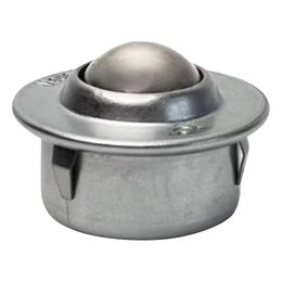 Schulz Stanztechnik Kugelrolle mit Bund und Clip, Stahlkugel, Kugel-&Oslash; 15,88 mm, Nutzlast 50 kg, ab 20 Stk