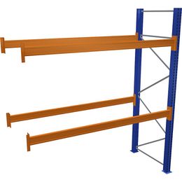 Schulte Palettenregal, blau/orange, HxBxT 3000 x 2700 x 1100 mm, Fachlast 3072 kg, Anbauregal