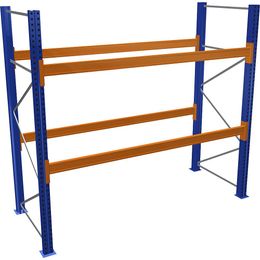 Schulte Palettenregal, blau/orange, HxBxT 2500 x 2700 x 1100 mm, Fachlast 2463 kg, Grundregal