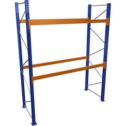 Schulte Palettenregal, blau/orange, HxBxT 3500 x 2700 x 1100 mm, Fachlast 1545 kg, Grundregal