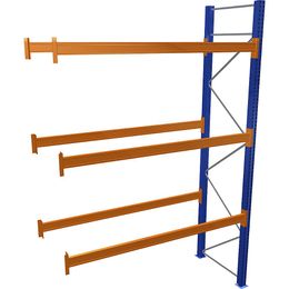 Schulte Palettenregal, blau/orange, HxBxT 4000 x 2700 x 1100 mm, Fachlast 3072 kg, Anbauregal