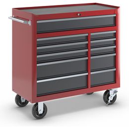 Werkstattwagen, HxBxT 1007 x 1067 x 458 mm, 11 Schubladen, rot kaiserkraft