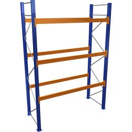 Schulte Palettenregal, blau/orange, HxBxT 4000 x 2700 x 1100 mm, Fachlast 3072 kg, Grundregal