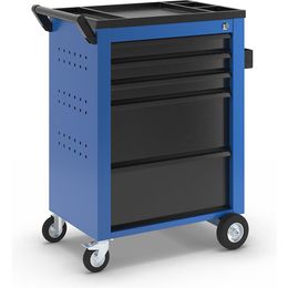 eurokraft pro Werkzeugwagen, 5 Schubladen mit Einzelarretierung, HxBxT 930 x 630 x 410 mm, blau