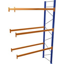 Schulte Palettenregal, blau/orange, HxBxT 4500 x 2700 x 1100 mm, Fachlast 1545 kg, Anbauregal