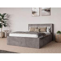 Bett Home Affaire "&Ouml;stavall wahlweise mit Matratze und Topper, in zwei Breiten", braun, B:202cm H:103cm L:231cm, 100% Polyester, Betten, Bett, Bettgestell mit Kopfteil und Bettkasten, mit/ohne Matratze (BFK/TFK)