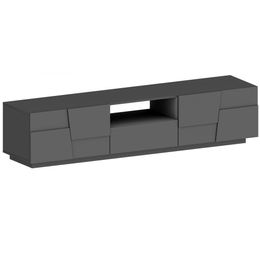 Lowboard Home Affaire "Pongo", schwarz (anthrazit matt), B:220cm H:46cm T:44,2cm, Spanplatte, Sideboards, Lowboard