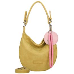 Schultertasche Fritzi aus Preussen "Fritzi Hobo", Damen, Gr. B/H/T: 10cm x 31cm x 33cm, bunt (gelb, rosa), Polyurethan (PU), unifarben, Taschen Schultertasche, mit abnehmbaren Schultergurt