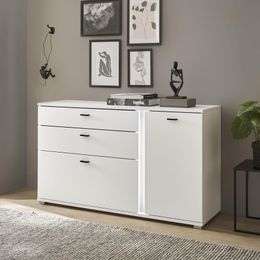 Sideboard Home Affaire "LONG ISLAND", wei&szlig;, B:150cm H:86cm T:42cm, Holzwerkstoff, Sideboards, Sideboard, in moderner Trendfarbe,inklusive senkrechter Beleuchtung,Breite 150 cm