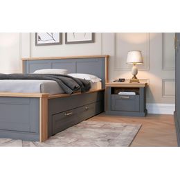 Nachtkonsole OTTO HOME "Tara, im klassischen Landhausstil, FSC-zertifiziert", grau (graphite matt, pacific walnut), B:62cm H:52cm T:43cm, MDF, Spanplatte, Sideboards, Nachtkonsole, lackiert mit wasserbasiertem UV-Lack, 62x43x52cm (BxHxT)