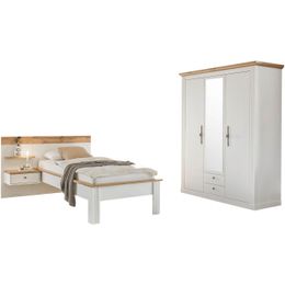 Schlafzimmer-Set OTTO HOME "Westminster", wei&szlig;, B/H: 90cm x 200cm, Schlafzimmerm&ouml;bel-Sets, beinhaltet 1 Bett, Kleiderschrank 3-t&uuml;rig und 1 Wandpaneel