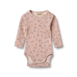 Blusenbody Wheat "Wheat Wool Body L/S Lucca", M&auml;dchen, Gr. 68, lilaflower, 100% Wolle, Bodys