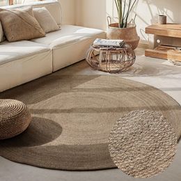 Teppich Hanse Home "Rangpur Juteteppich, auch in Oval", braun, H:10mm &Oslash;:200cm, Jute, Teppiche, Teppich, Handgewebt, 100% Jute, Natur, Wohnzimmer, Flur, Boho, Skandi