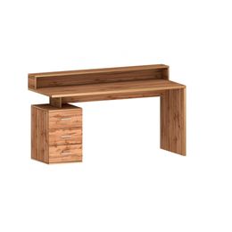 Schreibtisch Home Affaire "NEW SELINA", braun (wotan oak), B:160cm H:90cm T:60cm, Tische, Schreibtisch, hochwertiges ital. Design