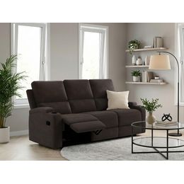 3-Sitzer OTTO HOME "Napori", grau (anthrazit), B:207cm H:105cm T:94cm, 100% Polyester, Sofas, Kinosofa mit 2 x Relaxfunktion und Getr&auml;nkehalter