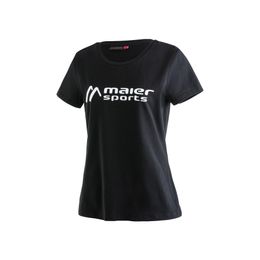 Funktionsshirt Maier Sports "MS Tee W", Damen, Gr. 36, schwarz, 90% Baumwolle, 10% Elasthan, Rundhals, Shirts Funktionsshirt, Vielseitiges Rundhalsshirt aus elastischem Material