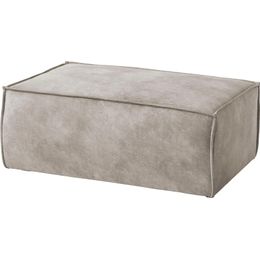 Hocker Home Affaire "SHERWOOD, Polsterhocker in 3 Stoffarten verf&uuml;gbar", grau (hellgrau), B:102cm H:42cm T:69cm, 100% Polyester, Hocker, Hocker, passend zur Polster-Serie SHERWOOD