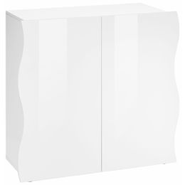 Kommode Home Affaire "Onda", wei&szlig; (wei&szlig; hochglanz), B:80cm H:81cm, Sideboards, Kommode, Breite 90 cm