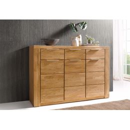 Sideboard OTTO HOME "Zara", braun (eiche teilmassiv), B:140cm H:95cm T:40cm, Holz teilmassiv, Sideboards, Sideboard, Breite 140 cm, Topseller