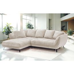 Ecksofa exxpo - SOFA FASHION "Midway Easy-Lift-Bettfunktion, 15cm bodenfrei, bequem, Breite 282cm", beige, B:282cm H:91cm T:187cm, Sofas, Ecksofa, inkl. Bettfunktion und praktischem Bettkasten, L-Form