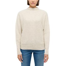 Sweater Mustang "Damen Style Carla", Damen, Gr. M, sanftes wei&szlig;, 44% Polyacryl, 36% Baumwolle, 20% Polyester, weit, Rundhals, Sweatshirts Sweater