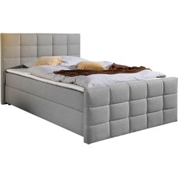 Boxbett Home Affaire, grau, B:147cm L:220cm, Komplettbetten, Boxbett mit Bettkasten und Fu&szlig;teil, inkl. Topper