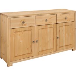 Sideboard Home Affaire "Gotland", beige (gelaugt ge&ouml;lt), B:147cm H:89cm T:40cm, Sideboards, Sideboard, Kommode, Breite 147 cm, aus massiver Kiefer, FSC