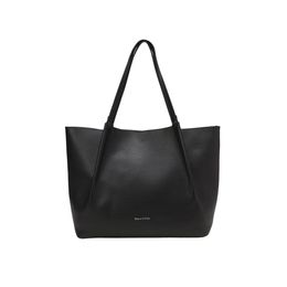 Marc O'Polo Shopper MARC O'POLO "aus genarbtem Rindleder", Damen, Gr. B/H/T: 43cm x 31cm x 15cm, schwarz, Leder, unifarben, Taschen Shopper