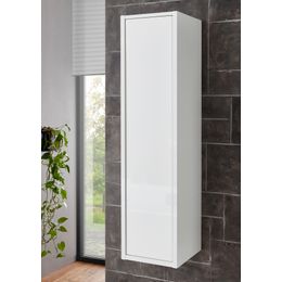 Stauraumschrank Home Affaire "Studio Line, Badschrank in Hochglanz Wei&szlig;, im modernen Design", wei&szlig;, B:30cm H:119cm T:30cm, Schr&auml;nke, Stauraumschrank, ausreichend Stauraum