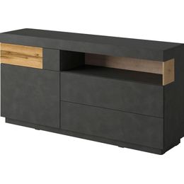 Sideboard OTTO HOME "SILKE", grau (anthrazit matera, votaneichefarben), B:169cm H:84,5cm, Sideboards, Sideboard, Breite 169 cm