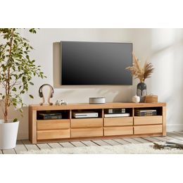 Lowboard OTTO HOME "Silkeborg", beige (kernbuche teilmassiv), B:180cm H:45cm T:35cm, Holz teilmassiv, Sideboards, Lowboard, sch&ouml;ne grifflose Optik,Breite 180 cm