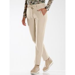 Jerseyhose Inspirationen, Damen, Gr. 42, Normalgr&ouml;&szlig;en, beige (sand), 76% Polyester, 20% Viskose, 4% Elasthan, unifarben, lang, Hosen Jerseyhose