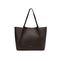 Marc O'Polo Shopper MARC O'POLO "aus genarbtem Rindleder", Damen, Gr. B/H/T: 43cm x 31cm x 15cm, shaded braun, Leder, unifarben, Taschen Shopper