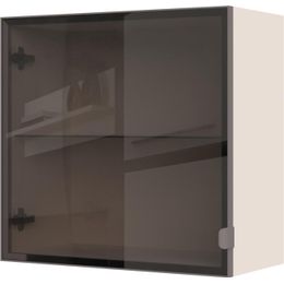 H&auml;ngevitrine OTTO HOME "Opera, Wandschrank, Schwebendes Design f&uuml;r modernen Wohnraum", cashmere farbe, B:60cm H:57cm T:29cm, Glas, MDF, Spanplatte, Schr&auml;nke, UV lackiert, Soft Close Funktion, Wandmontiert