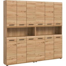 Badezimmer-Set Welltime, artisan oak nb, B:180cm H:185cm T:30cm, MDF, Spanplatte, Kastenm&ouml;bel-Sets, Florenz, Badkombination 2-tlg. Artisan Oak NB, Mehrzweckschr&auml;nke