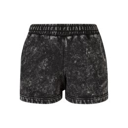 Sweatshorts Urban Classics "Urban Classics Damen Ladies Towel Washed Sweat Shorts", Damen, Gr. XS, US-Gr&ouml;&szlig;en, schwarz, 70% Baumwolle, 30% Polyester, unifarben, loose fit, Hosen Sweatshorts