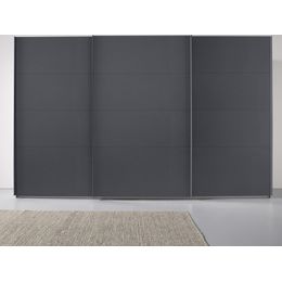Schwebet&uuml;renschrank Rauch "Kleiderschrank Schrank Garderobe TOPSELLER OTELI inkl. Inneneinteilung", grau (graumetallic), B:360cm H:229cm T:62cm, Holzwerkstoff, Schr&auml;nke, Schwebet&uuml;renschrank, mit 3 Innenschubladen sowie zus&auml;tzlichen Einlegeb&ouml;den MADE IN GERMANY
