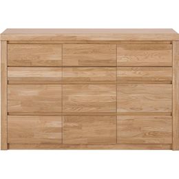 Kommode OTTO HOME "Silkeborg", braun (eiche teilmassiv), B:130cm H:85cm T:35cm, Holz teilmassiv, Sideboards, Kommode, Breite 130 cm