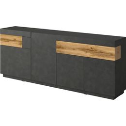 Sideboard OTTO HOME "SILKE", grau (anthrazit matera, votaneichefarben), B:218,5cm H:84,5cm, Sideboards, Sideboard, Breite 218, 5 cm