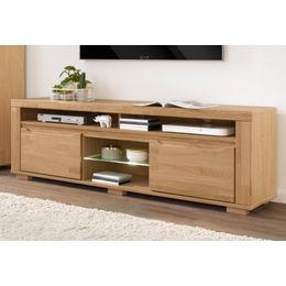 Lowboard OTTO HOME "Denis", braun (eiche teilmassiv), B:160cm H:52cm T:40cm, Holz teilmassiv, Sideboards, Lowboard, Breite 160 cm