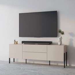 Lowboard OTTO HOME "Jukon,Breite 200 cm, moderne grifflose TV-Kommode,2 T&uuml;ren/2 Schubladen", beige (kaschmir), B:200cm H:70cm T:40cm, Sideboards, Lowboard, TV-Schrank mit viel Stauraum, TV-Board, push-to-open-Funktion