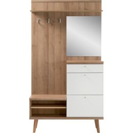Garderobe Home Affaire "Merle", wei&szlig; (eiche riviera nb, wei&szlig; matt), B:110cm H:200cm T:34cm, FSC-zertifizierter Holzwerkstoff, Garderobenpaneele, H&ouml;he ca. 200 cm