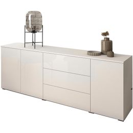 Sideboard OTTO HOME "PARIS", wei&szlig; (wei&szlig; matt, wei&szlig; hochglanz), B:190cm H:68cm T:39,5cm, Sideboards, Sideboard, Moderne 190cm breite grifflose Kommode, vielseitig einsetzbar