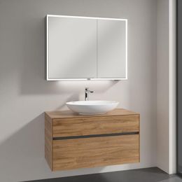 Villeroy & Boch Villeroy & Boch Embrace Schrank mit Loop & Friends Waschtisch, mit Spiegelschrank My View Now, 4A4801R1+A95600RH+A4551000, My View Now