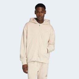 Kapuzensweatshirt adidas Sportswear "M A SZN FL FZ", Herren, Gr. L, crystal linen, Obermaterial: 70% Baumwolle, 30% Polyester, angesetztes B&uuml;ndchen, Sweatshirts, Kapuzenjacke mit Rei&szlig;verschluss