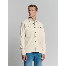 Langarmhemd NO EXCESS "NO EXCESS Sweat Overshirt mit Knopfverschluss", Herren, Gr. XL, Normalgr&ouml;&szlig;en, grau (stone), 75% Baumwolle, 20% Polyester, 5% Elasthan, regular fit, Hemden