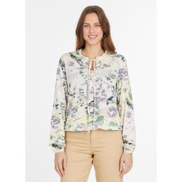 Langarmshirt Ragwear "ONELIA PRINT", Damen, Gr. XXL, beige (ivory), Jersey, Obermaterial: 50% Baumwolle, 50% Modal, bedruckt, gemustert, normal, Rundhals, Shirts Langarmshirt
