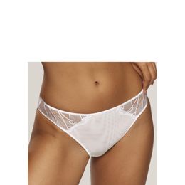 Tanga Lascana "Gianna", Damen, Gr. 32/34, wei&szlig;, Spitze, Obermaterial: 65% Polyamid, 32% Polyester, 3% Elasthan, Unterhosen Tanga, aus leicht schimmernder Spitze, sexy Dessous