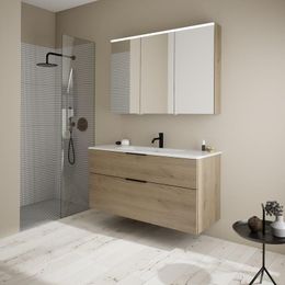 Burgbad Eqio Schrank mit Slim Keramik-Waschtisch, mit Spiegelschrank, SHCP122LF6423C0001G0200,